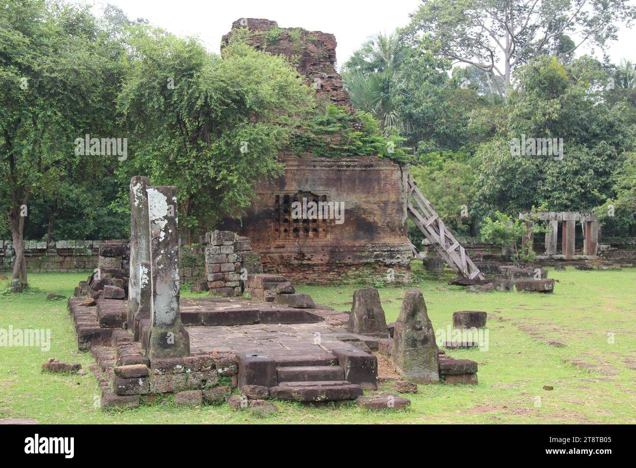 Bakong, Khmer temple, ancient Angkor area, Cambodia. Reign of ...