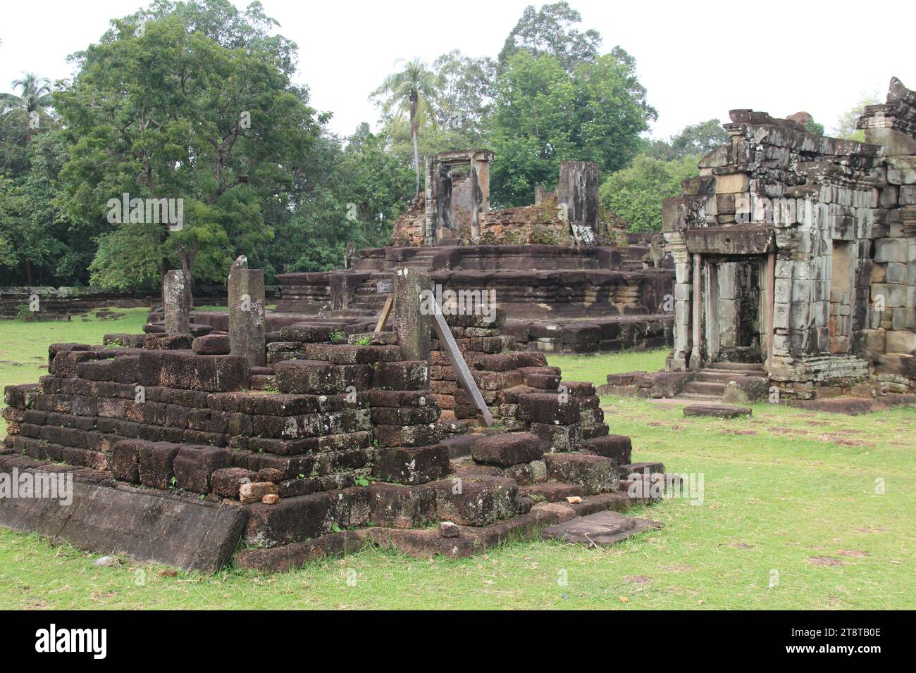 Bakong, Khmer temple, ancient Angkor area, Cambodia. Reign of ...