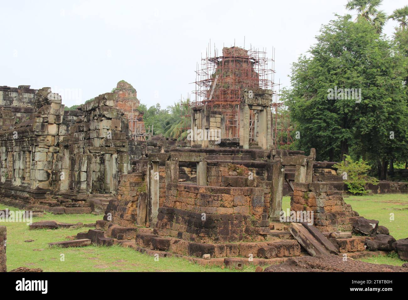 Bakong, Khmer temple, ancient Angkor area, Cambodia. Reign of ...