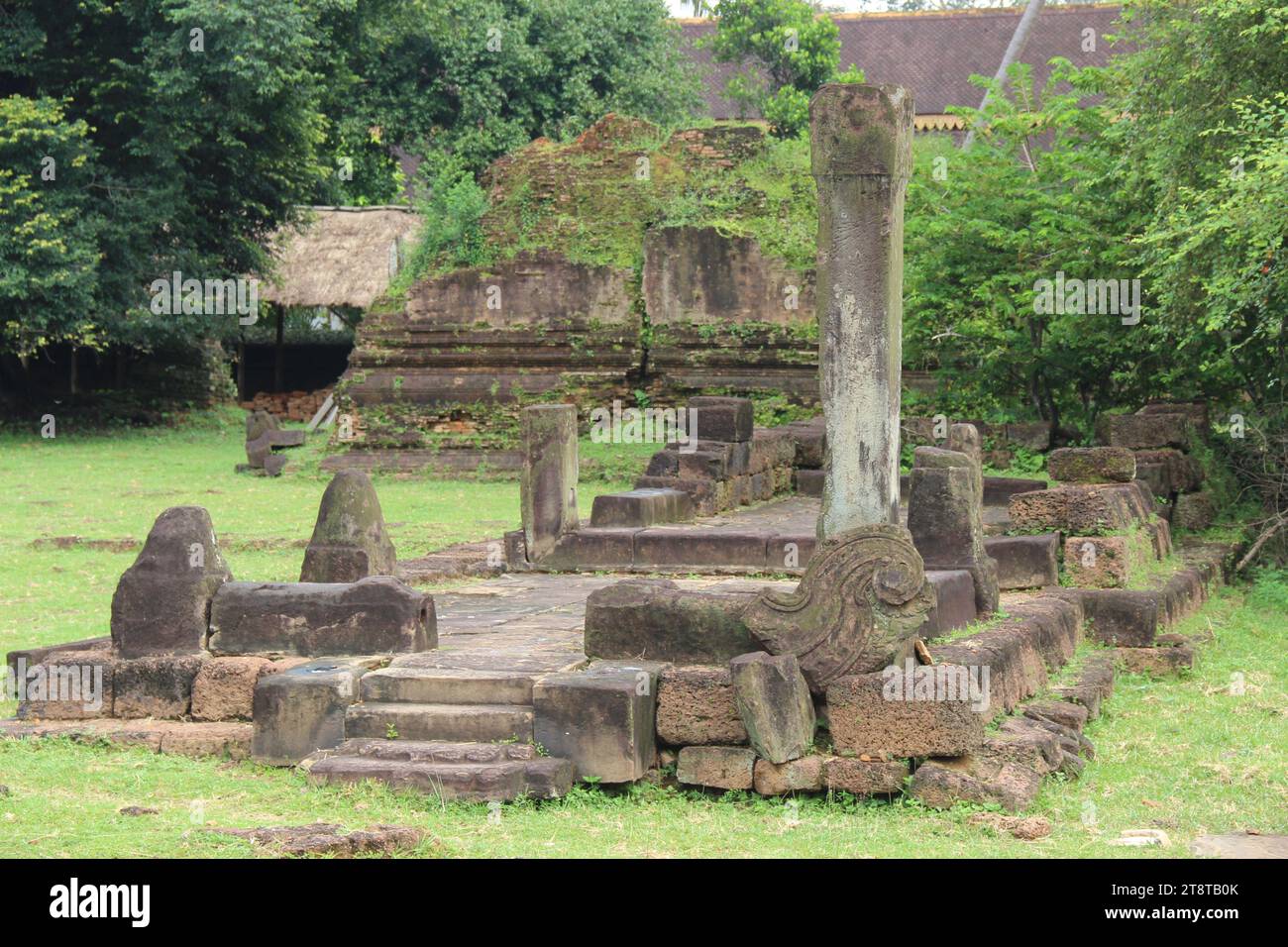 Bakong, Khmer temple, ancient Angkor area, Cambodia. Reign of ...