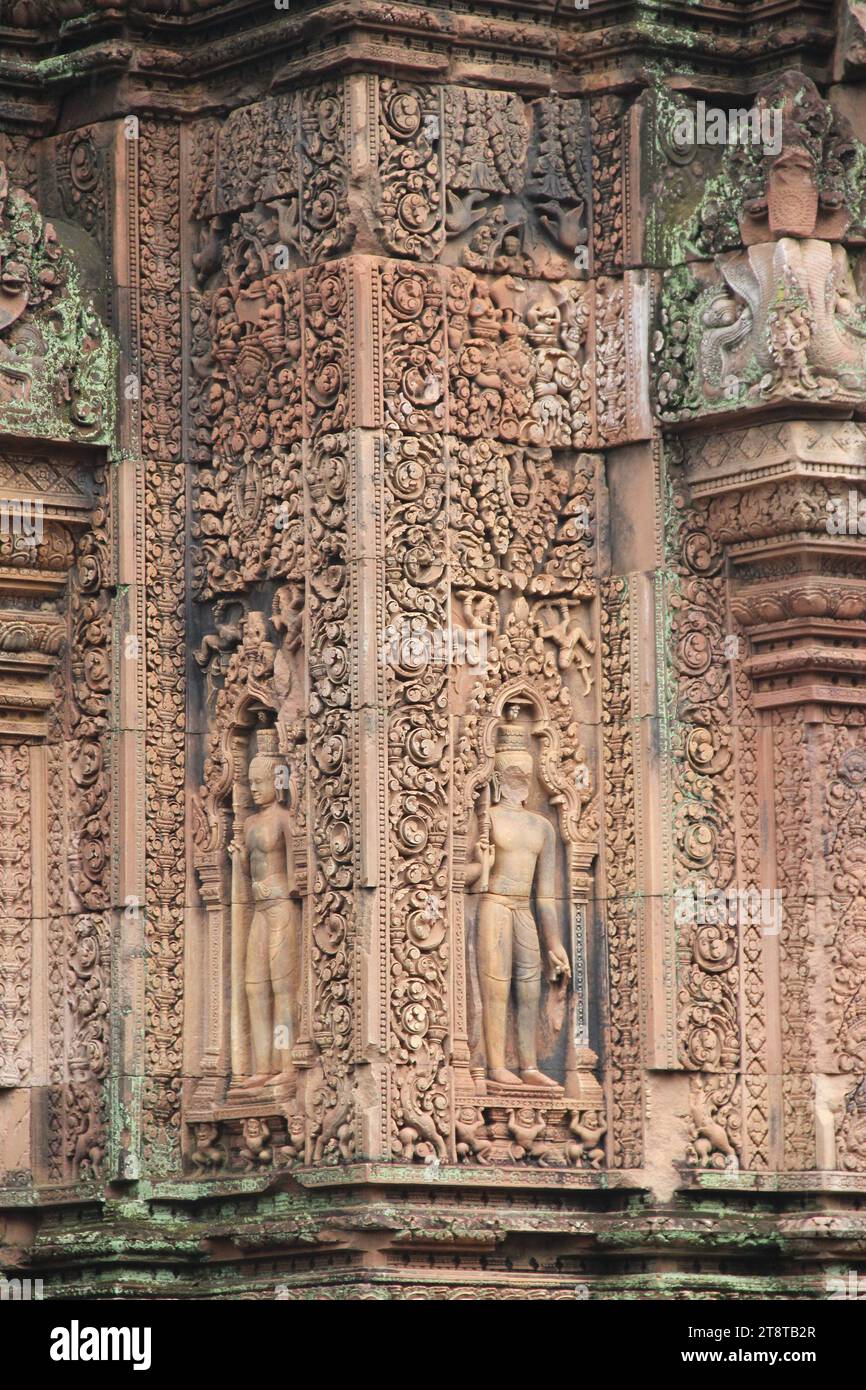 Banteay Srei, Ancient Khmer temple, Angkor area, Cambodia. Reign of ...
