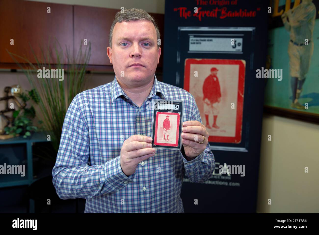Brian Dwyer of Robert Edward Auctions shows a 1914 Baltimore News ...