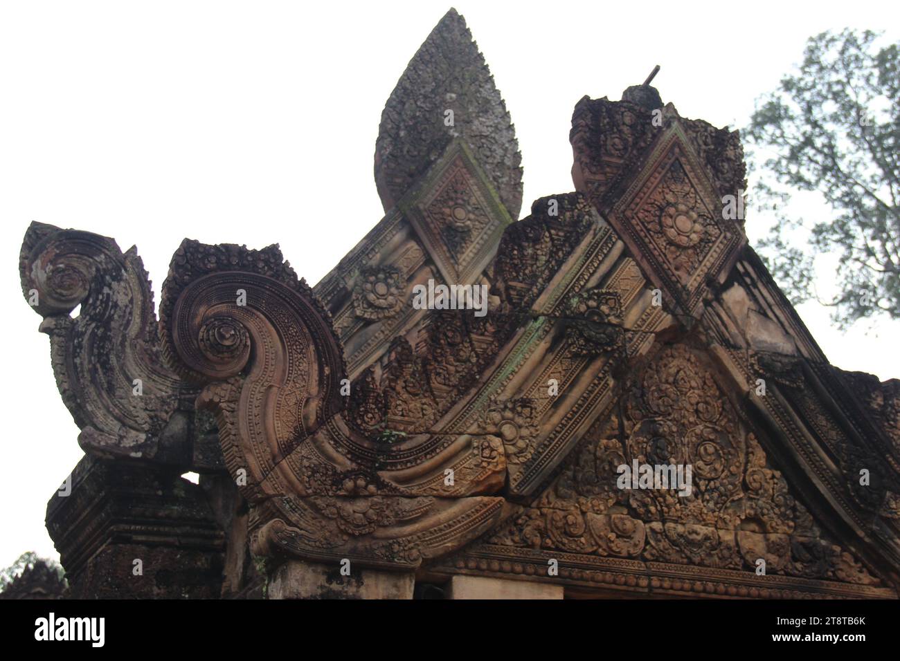 Banteay Srei, Ancient Khmer temple, Angkor area, Cambodia. Reign of ...