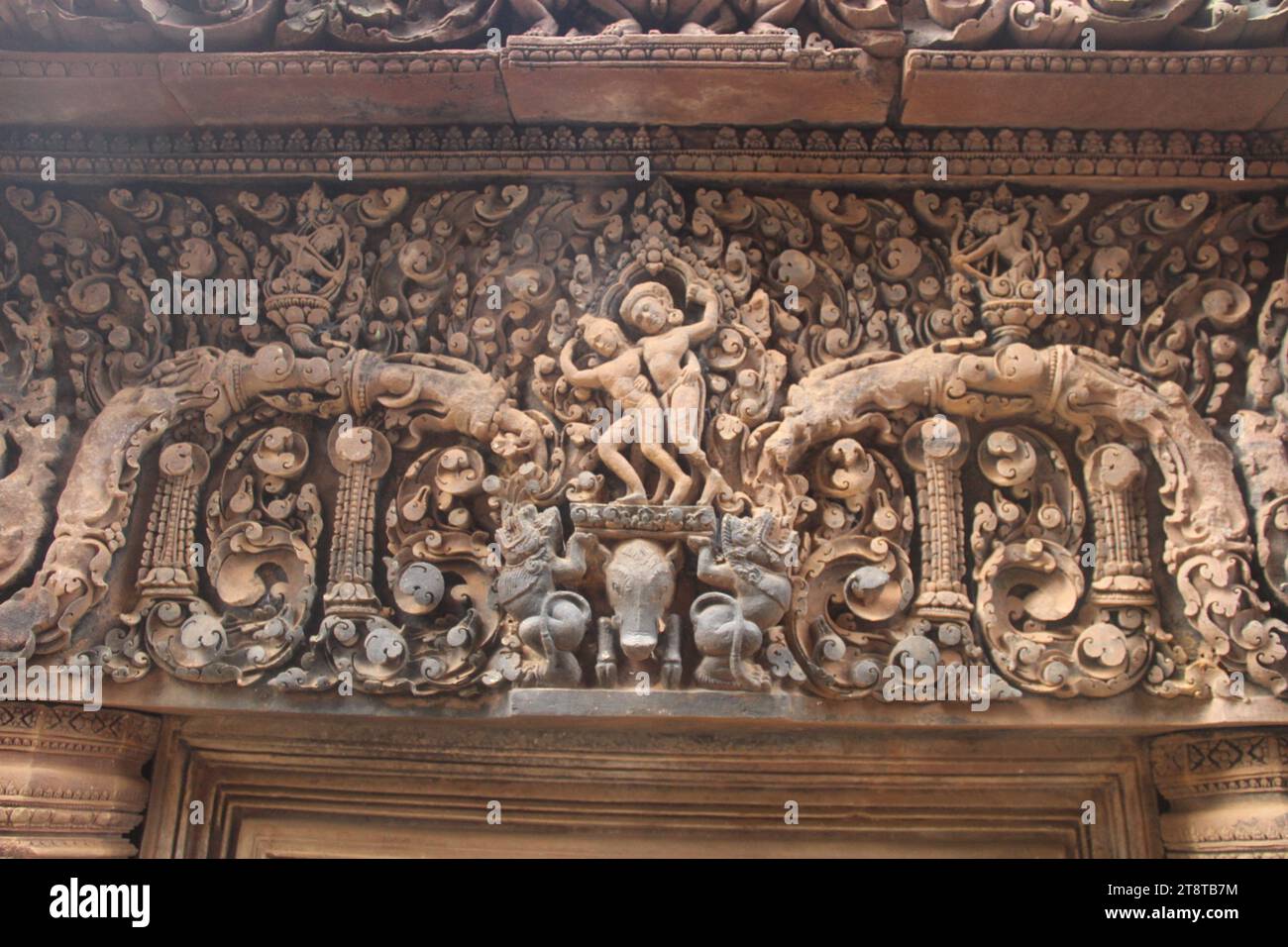 Banteay Srei, Ancient Khmer temple, Angkor area, Cambodia. Reign of ...
