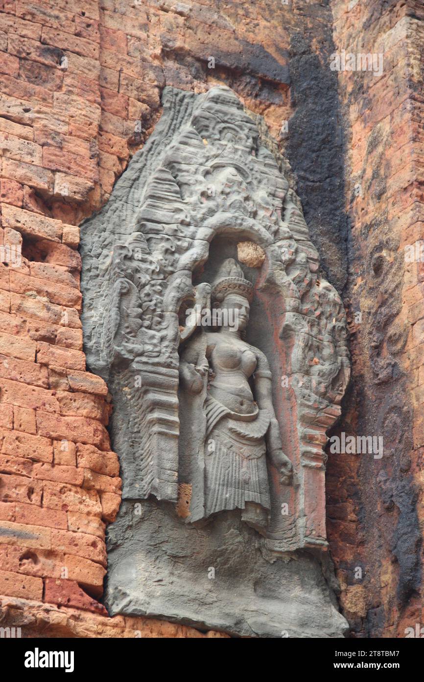 Lolei, Khmer temple, ancient Angkor area, Cambodia. Reign of Yasovarman ...