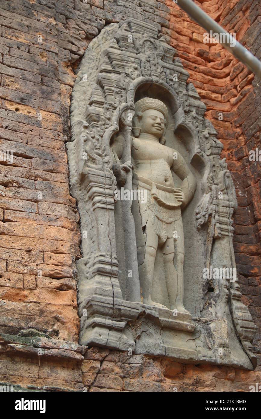 Lolei, Khmer temple, ancient Angkor area, Cambodia. Reign of Yasovarman ...
