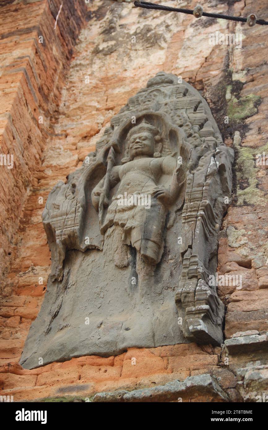 Lolei, Khmer temple, ancient Angkor area, Cambodia. Reign of Yasovarman ...