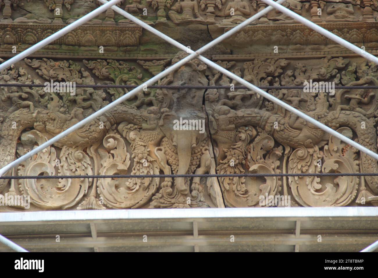 Lolei, Khmer temple, ancient Angkor area, Cambodia. Reign of Yasovarman ...