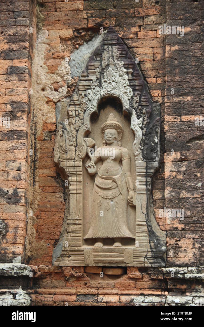 Lolei, Khmer temple, ancient Angkor area, Cambodia. Reign of Yasovarman ...