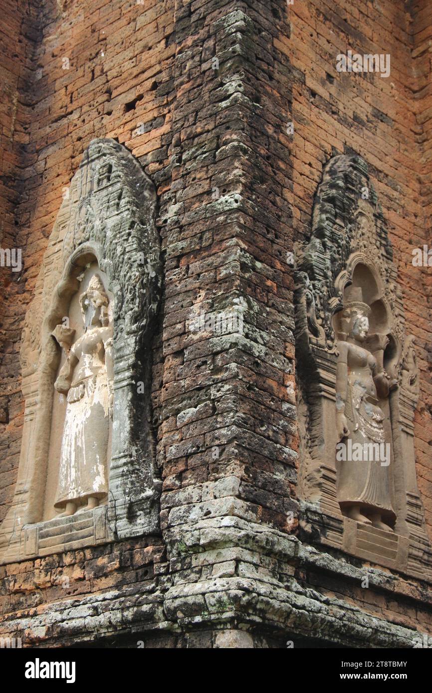 Lolei, Khmer temple, ancient Angkor area, Cambodia. Reign of Yasovarman ...