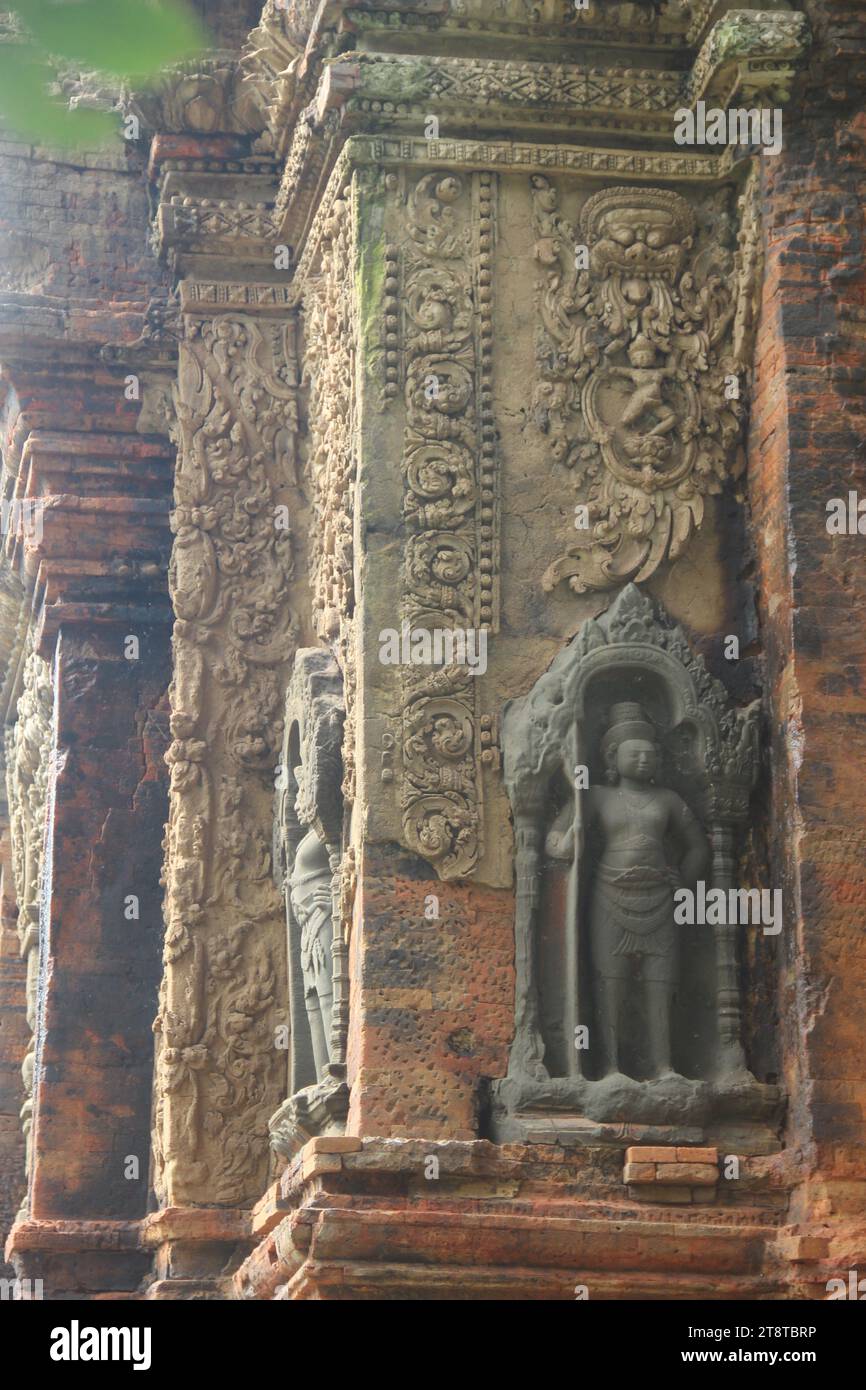 Preah Ko, Khmer temple, ancient Angkor area, Cambodia. Reign of ...