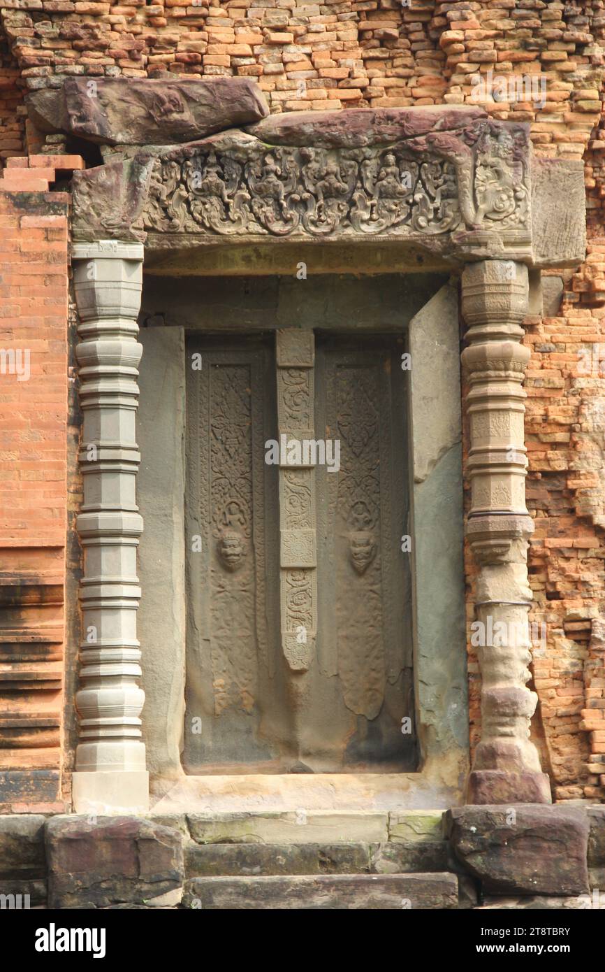 Preah Ko, Khmer temple, ancient Angkor area, Cambodia. Reign of ...