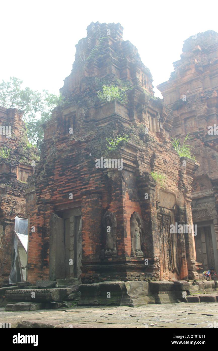 Preah Ko, Khmer temple, ancient Angkor area, Cambodia. Reign of ...