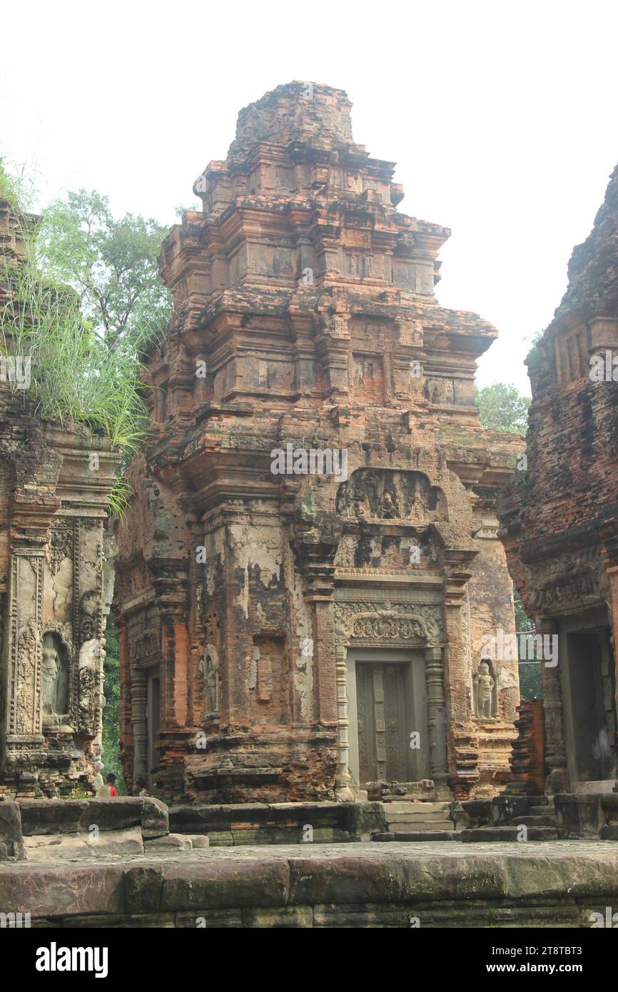Preah Ko, Khmer temple, ancient Angkor area, Cambodia. Reign of ...