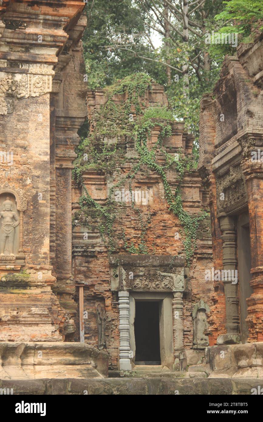 Preah Ko, Khmer temple, ancient Angkor area, Cambodia. Reign of ...