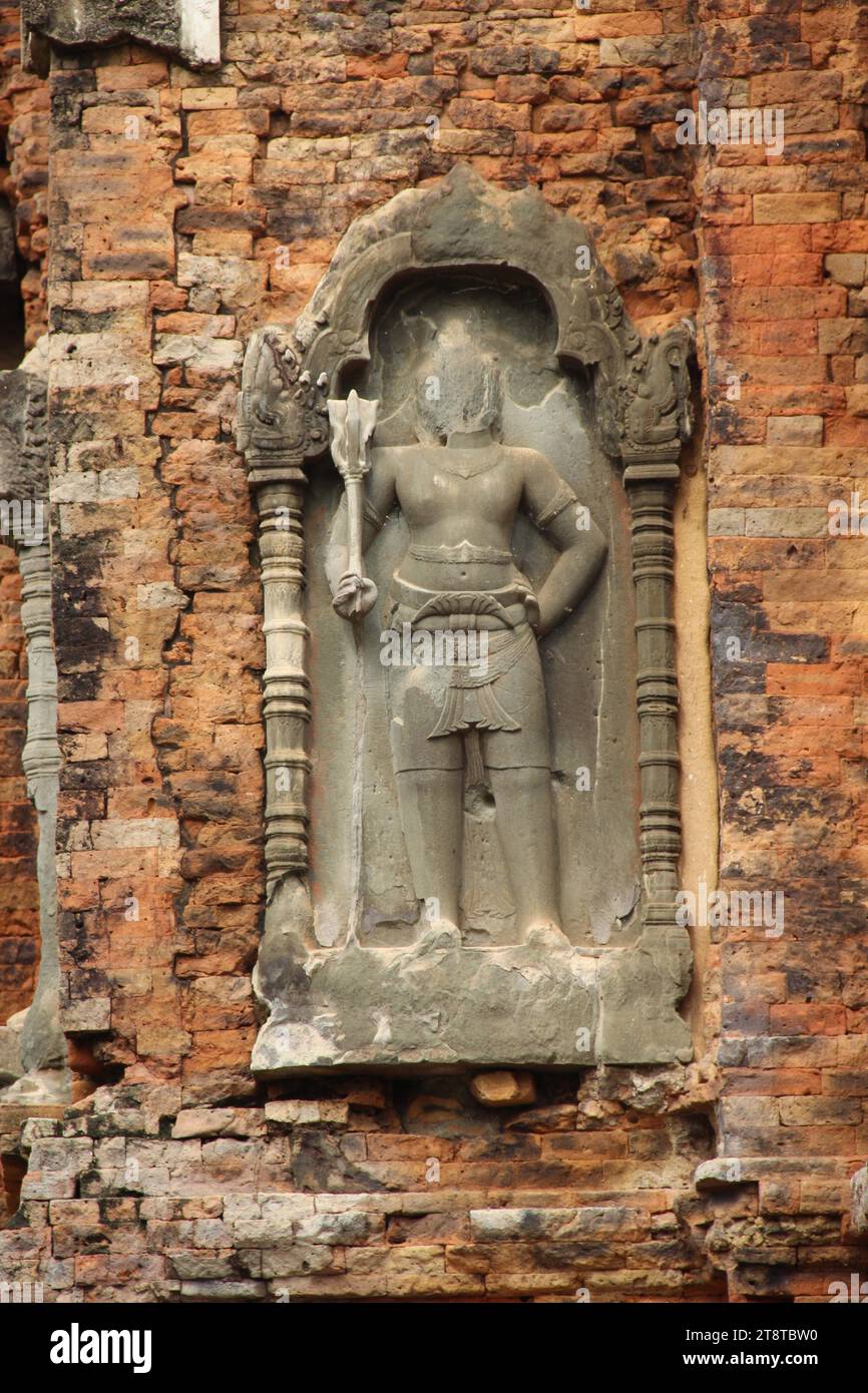 Preah Ko, Khmer temple, ancient Angkor area, Cambodia. Reign of ...
