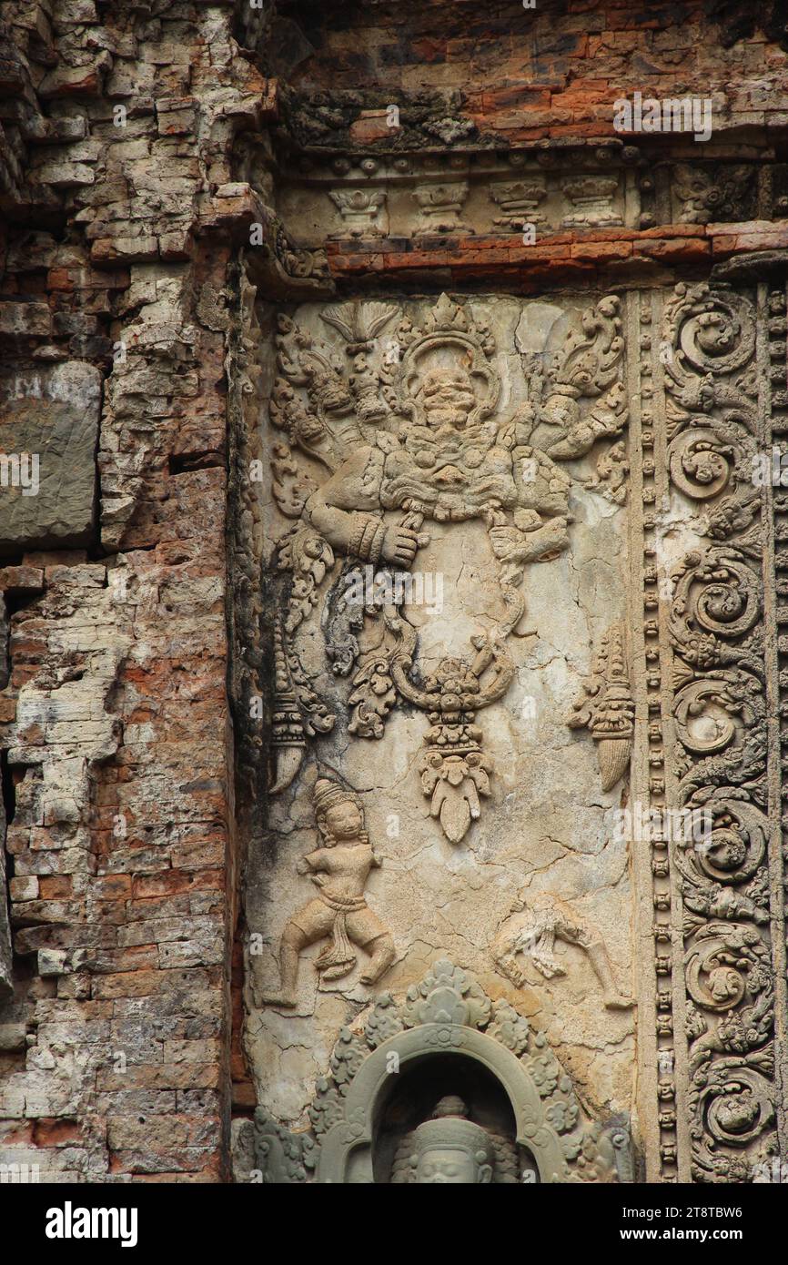 Preah Ko, Khmer temple, ancient Angkor area, Cambodia. Reign of ...