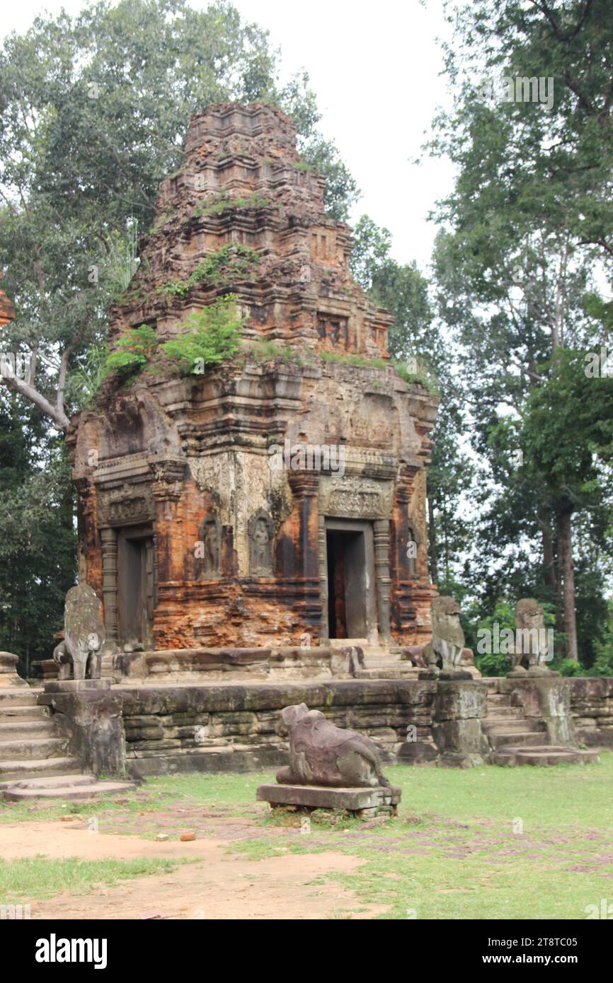 Preah Ko, Khmer temple, ancient Angkor area, Cambodia. Reign of ...