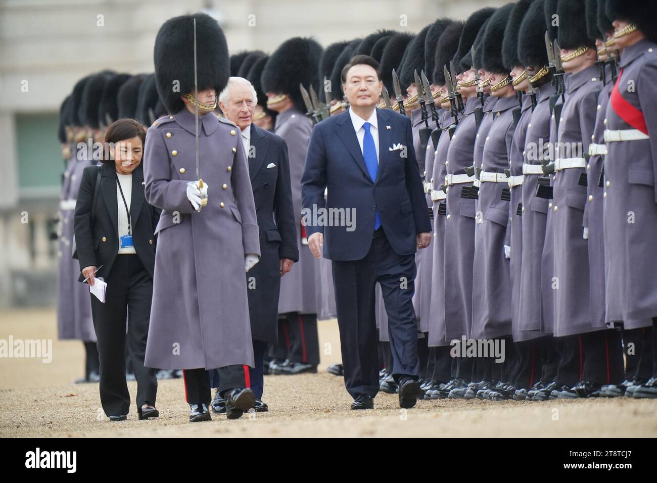 King Charles III and President of South Korea Yoon Suk Yeol during the ...