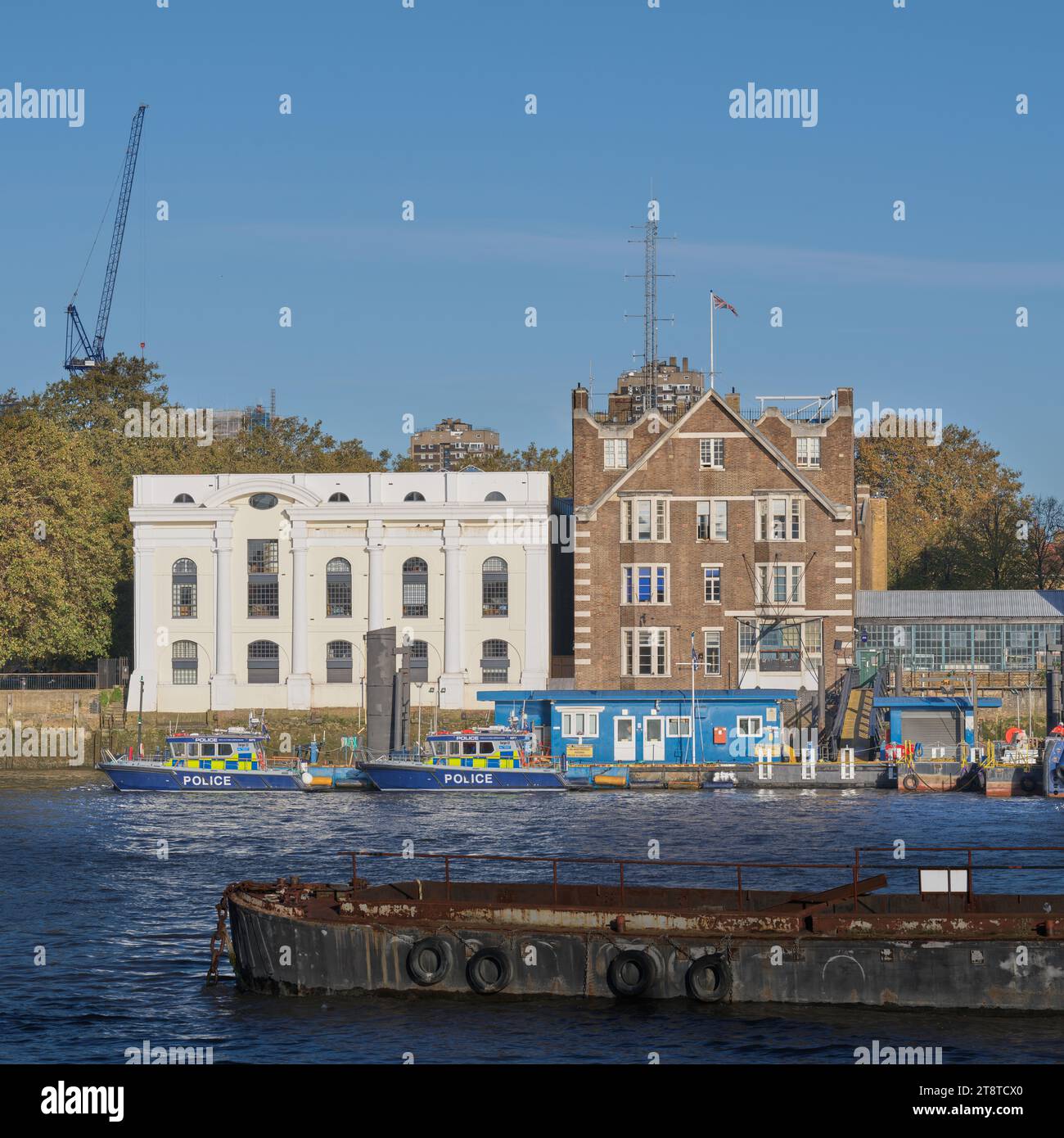 Boats of the Metropolitan Police MPU (marine police unit) moored on the ...