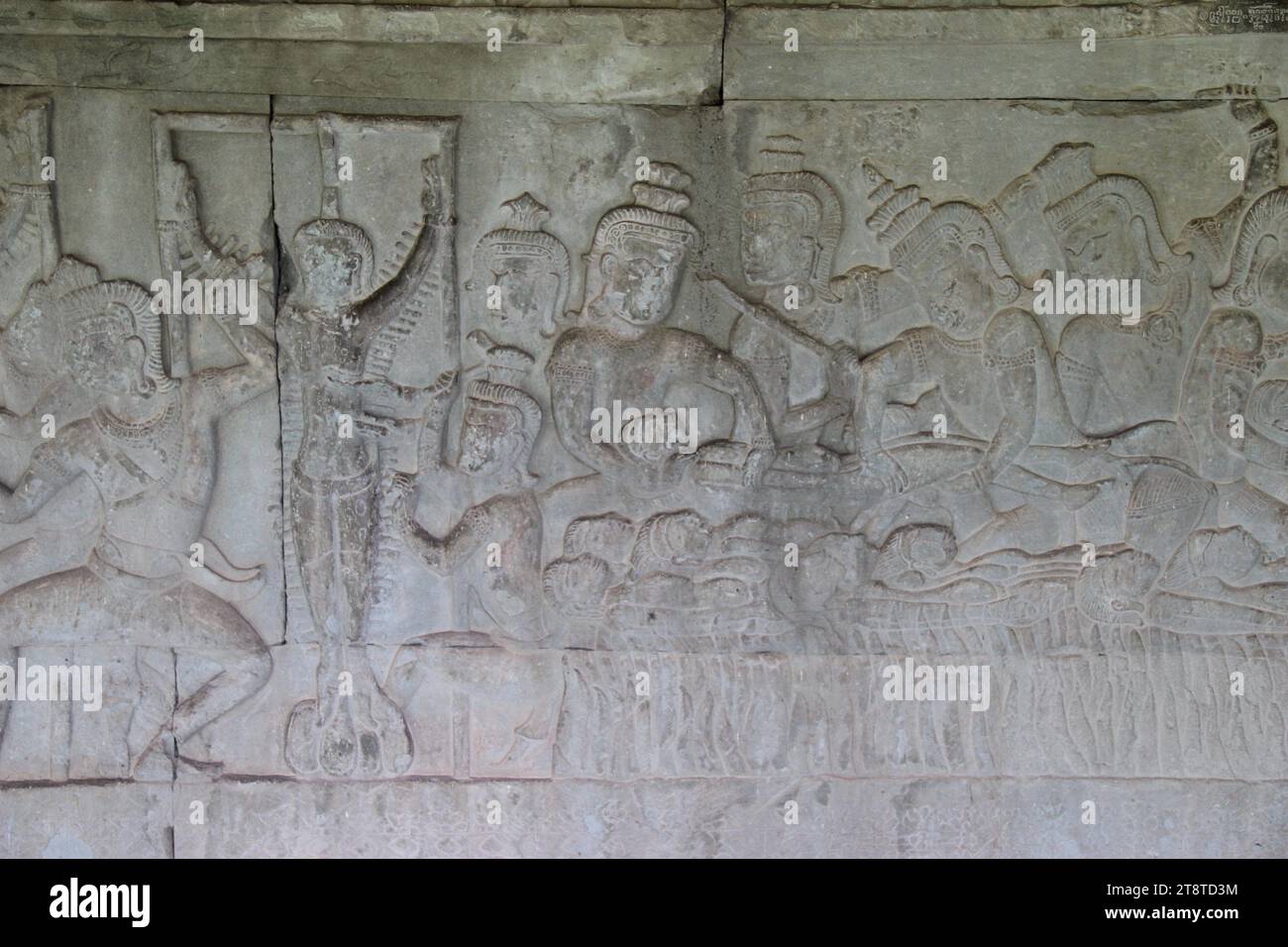 Angkor Wat bas-reliefs, Khmer temple, reign of Suryavarman II (1113 ...