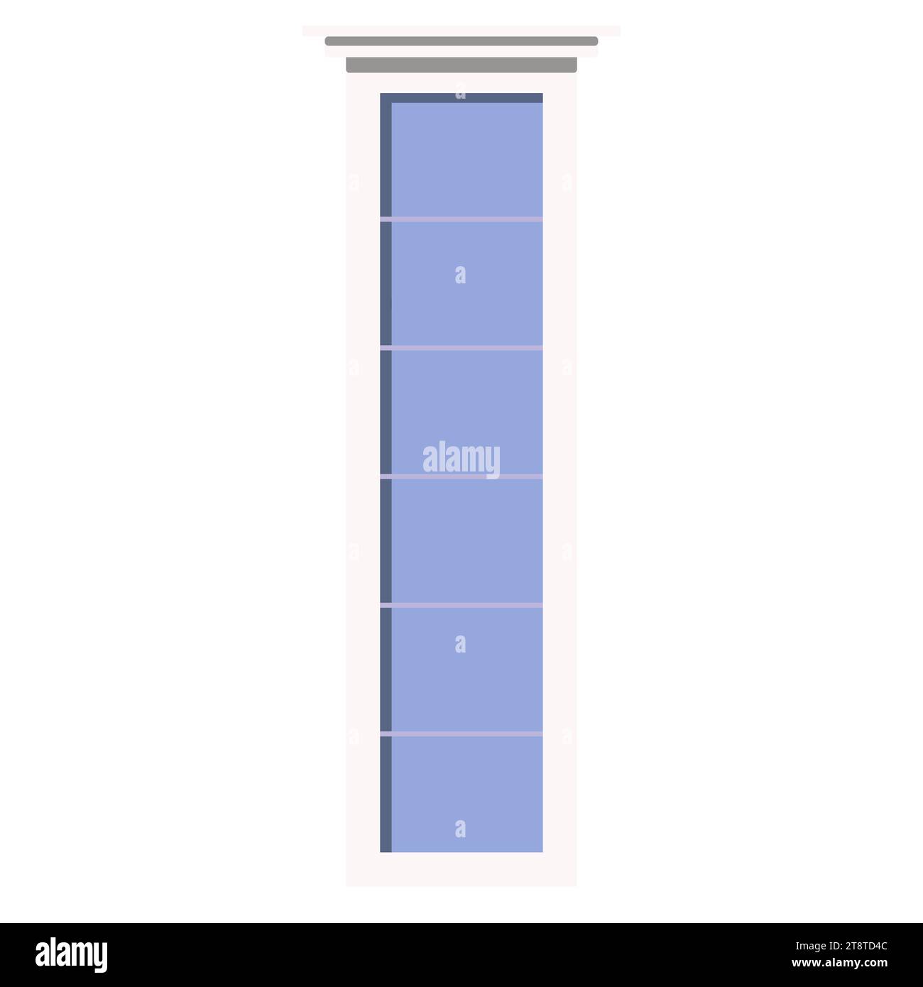 Narrow long window with bars for home isolated on white background ...