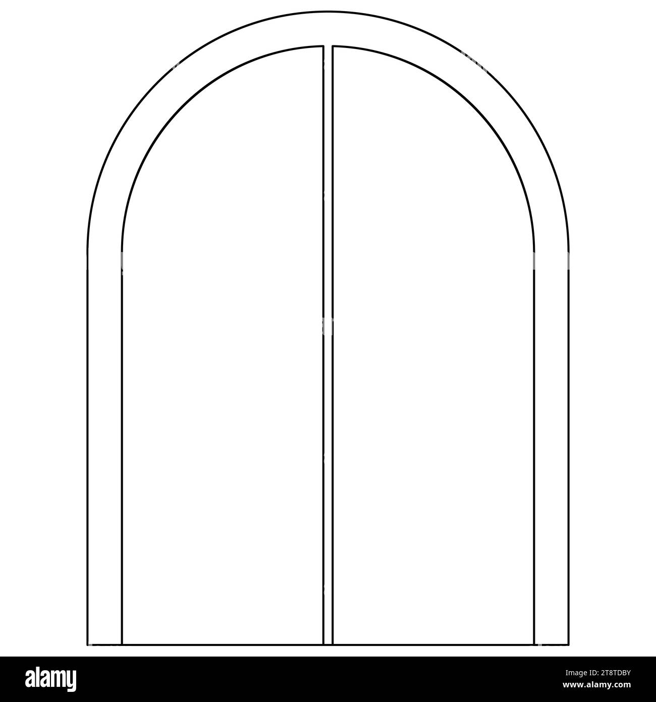 Arch type of window outline for house isolated on white background ...