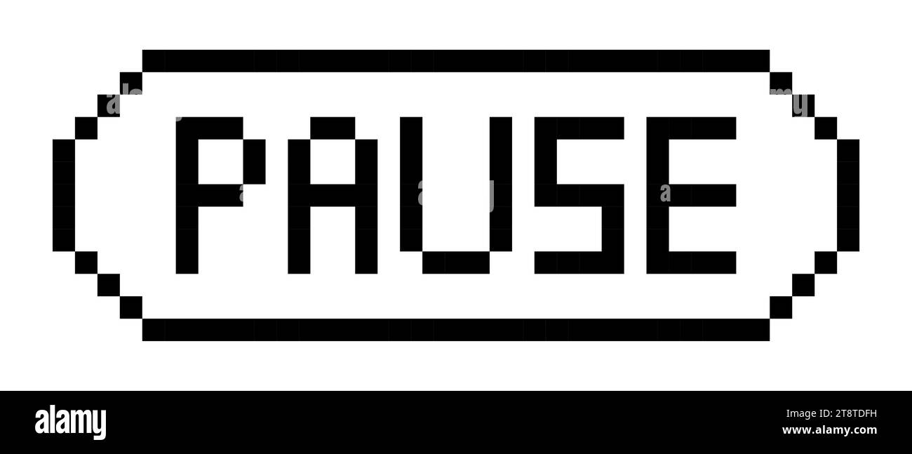 Transparent pause sign line icon. Stop, game, control, button, sign ...