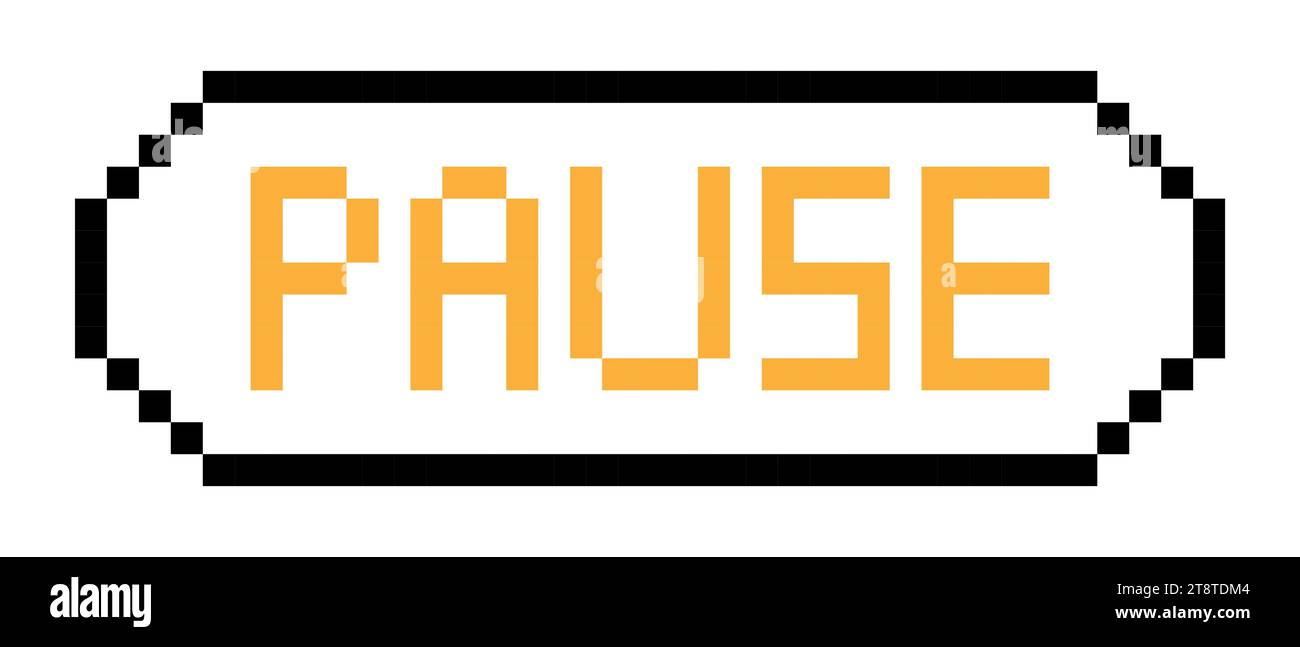 Orange pause sign line icon. Stop, game, control, button, sign ...