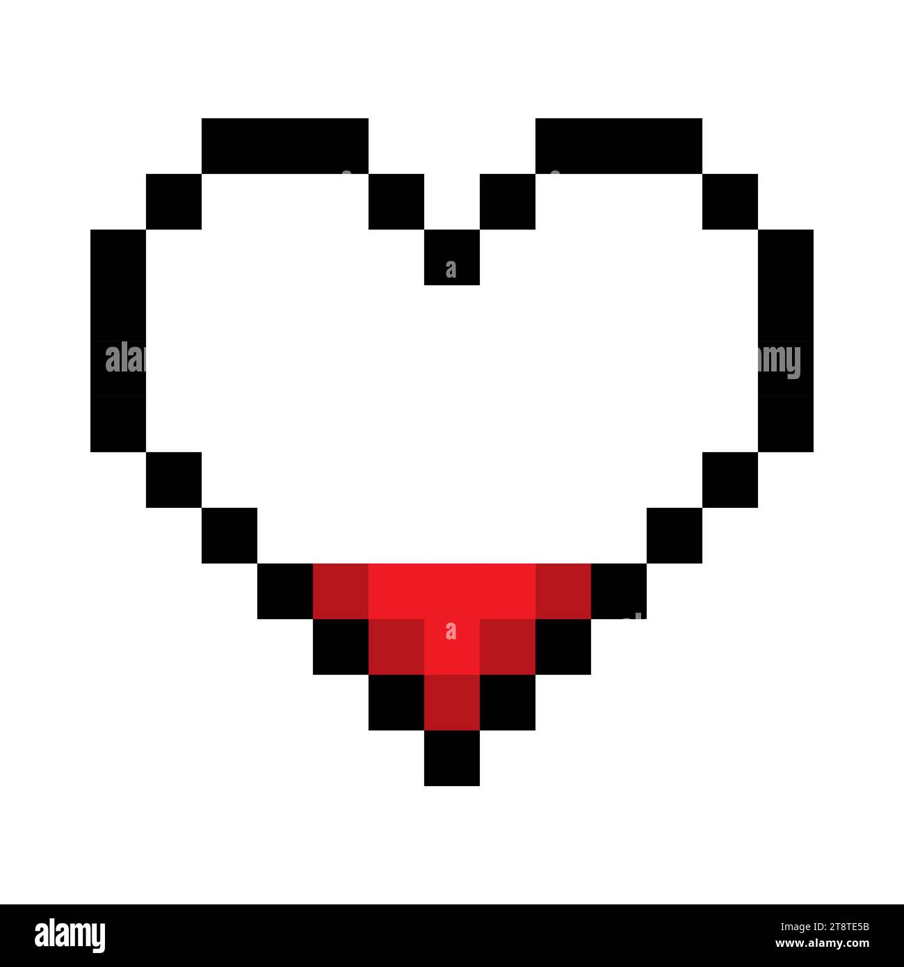 Slightly filled red heart line icon. Emoji, valentine's day ...