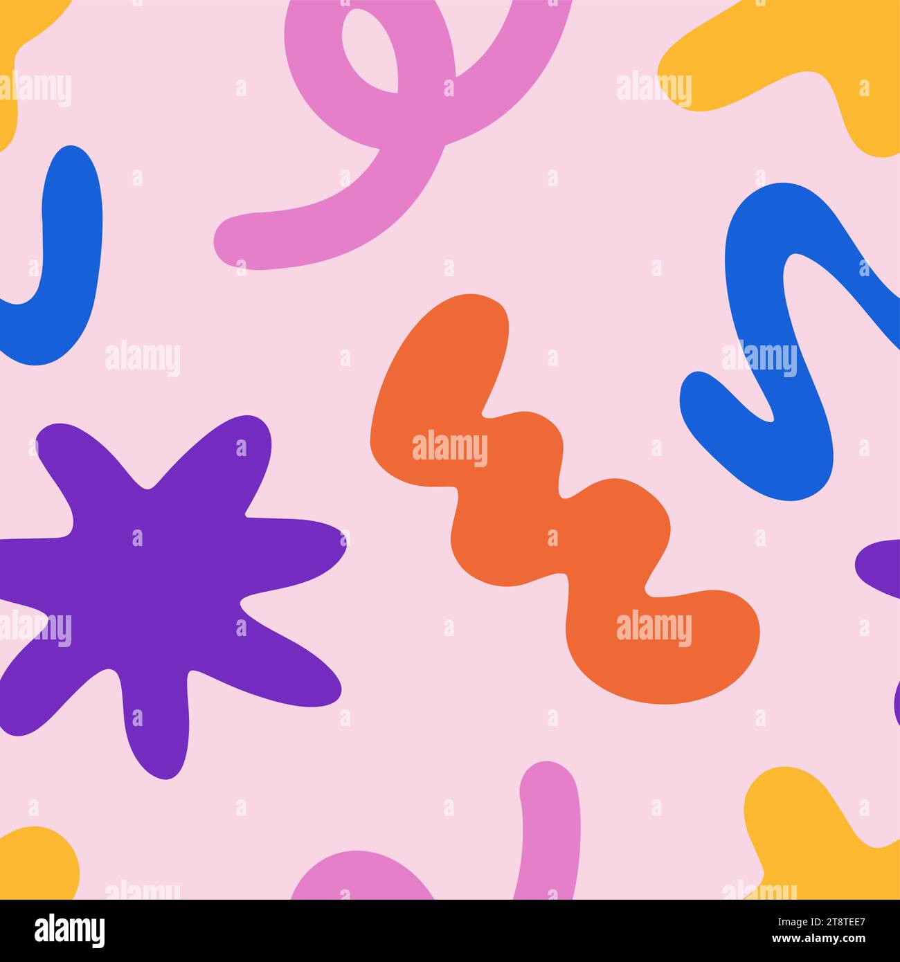 90 Cool Brutalism Seamless pattern. Naive playful color shapes in ...