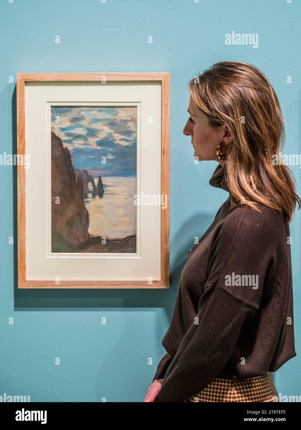 London, UK. 21st Nov, 2023. Claude Monet, Cliffs at Etretat: The Needle ...
