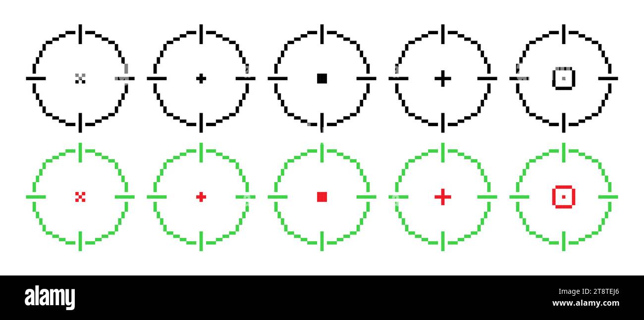 Sight icon set line icon. Targeted advertising, weapon, potika ...