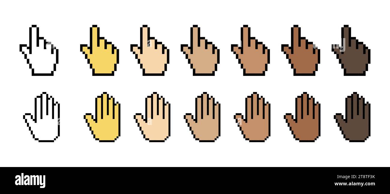 Set of gesture line icon. Computer, mouse, arrow, hover, click, highlight, screen, pixel style ...