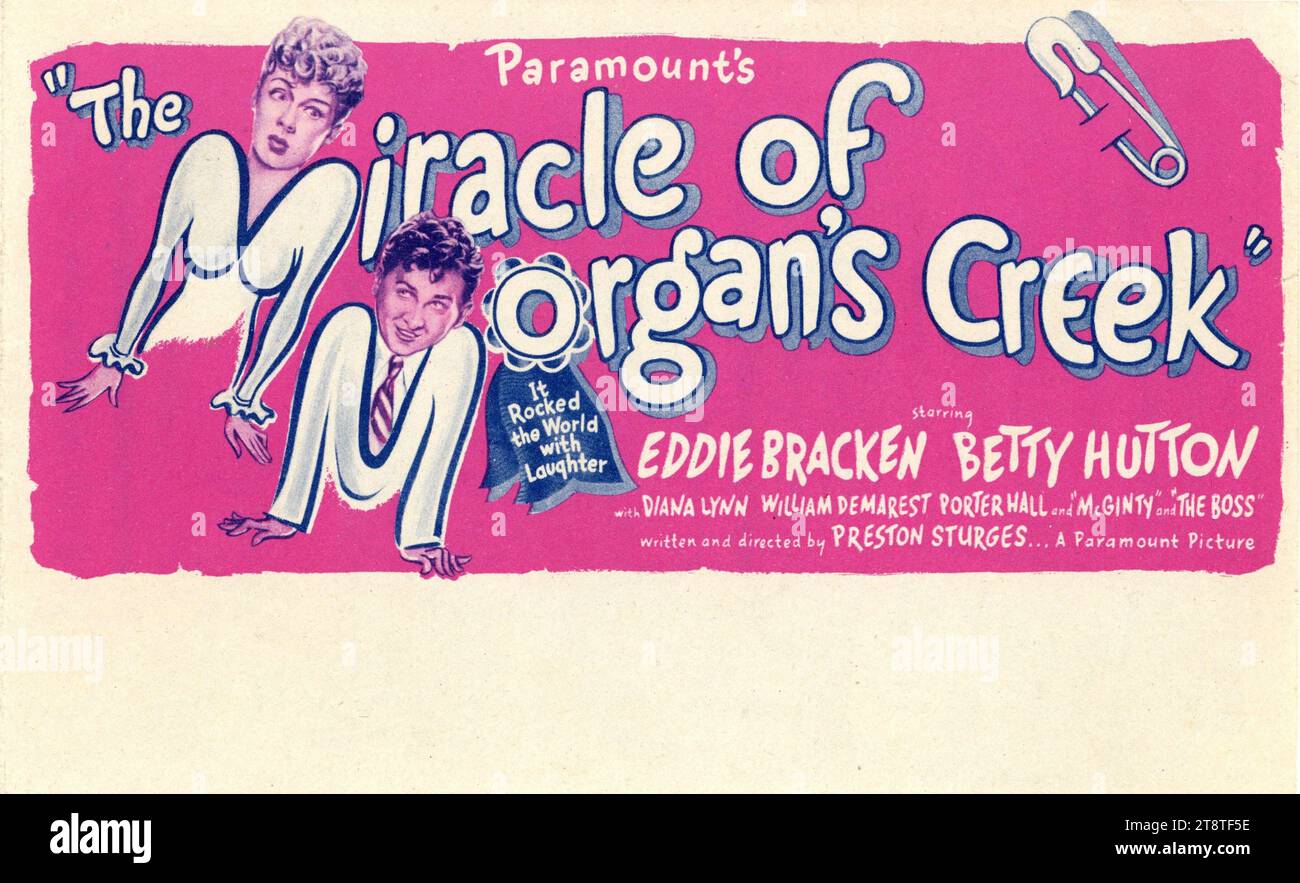 BETTY HUTTON and EDDIE BRACKEN in THE MIRACLE OF MORGAN'S CREEK 1943 director / writer PRESTON ...
