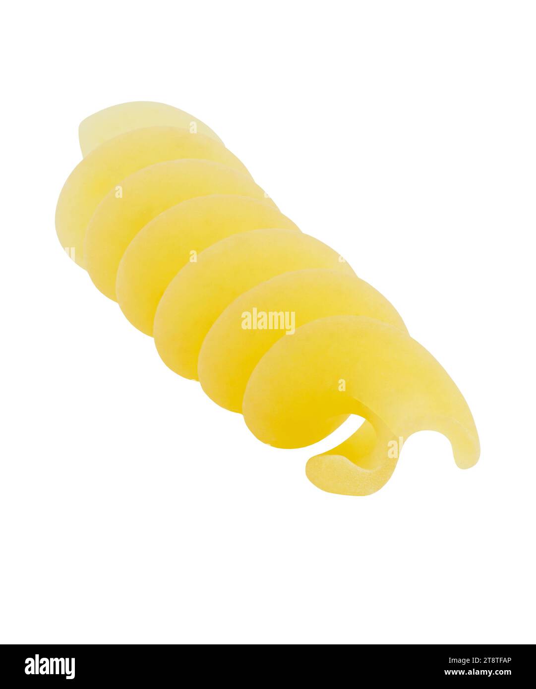 Fusilli pasta raw one close-up isolated on white background with ...
