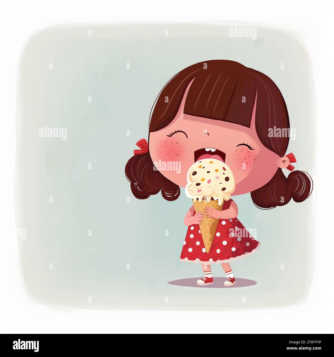 Girl eating sweets cartoon hi-res stock photography and images - Alamy