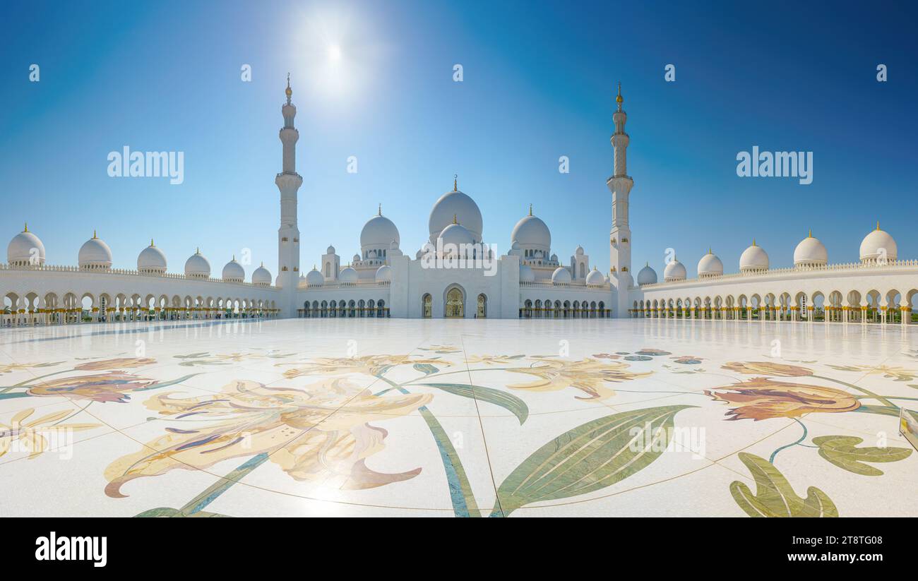 Abu Dhabi, United Arab Emirates - Oct 14 2023, panoramic view on Sheikh ...