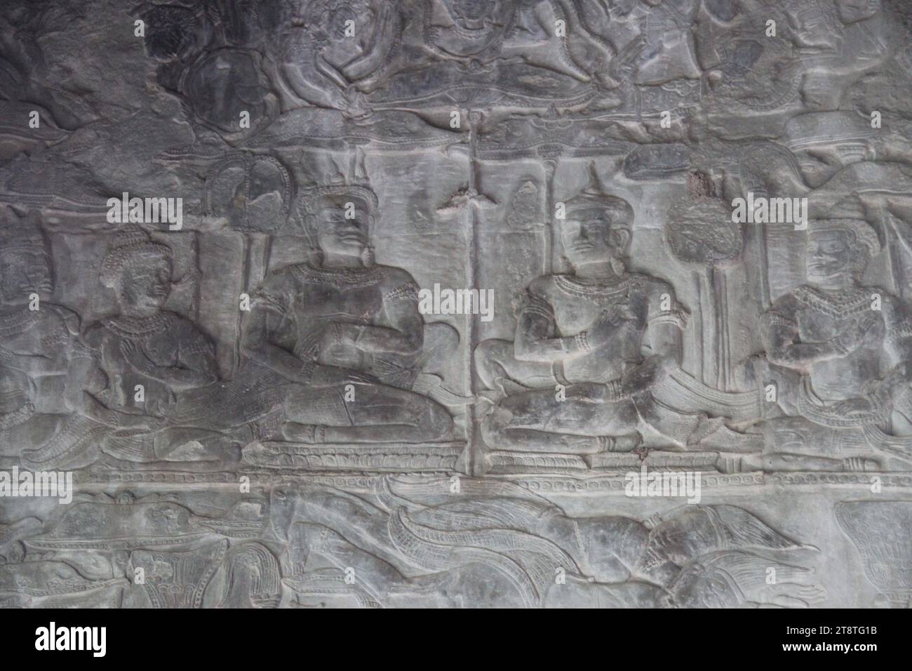 Angkor Wat bas-reliefs, Khmer temple, reign of Suryavarman II (1113 ...