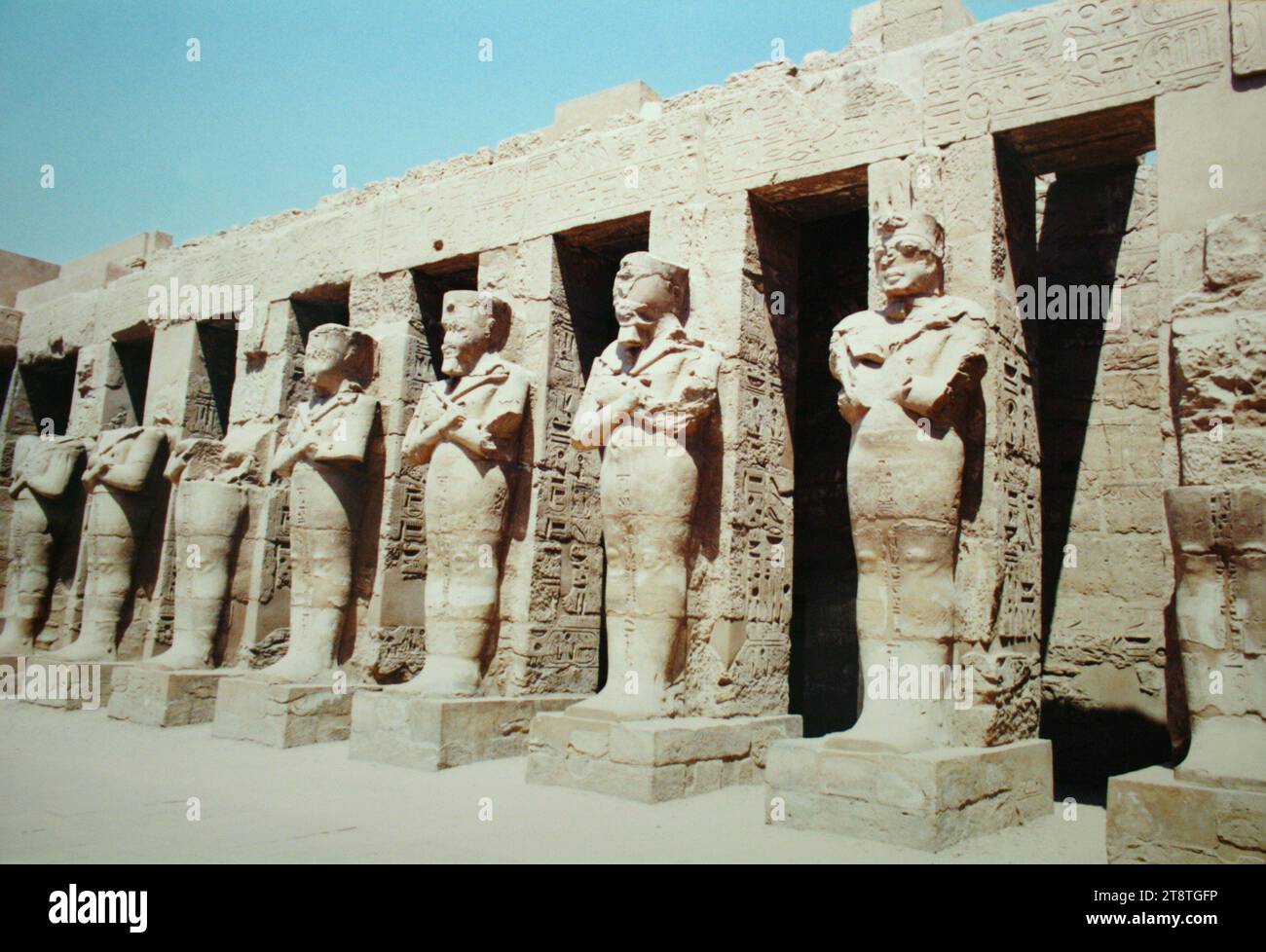 Karnak, Egypt: Osiris Pillars, Temple of Ramesses III Stock Photo - Alamy