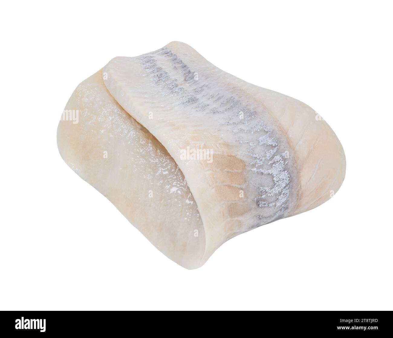 Herring, fillet folded in half, bent, omega 3, isolated on white ...