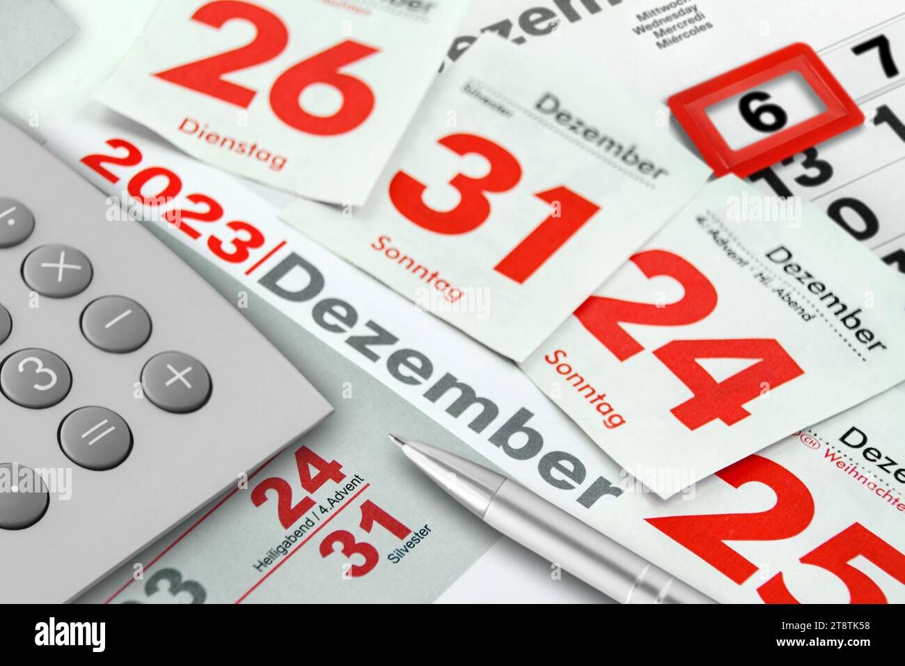 German calendar 2023 December Christmas Holidays, Advent, New Years Eve ...