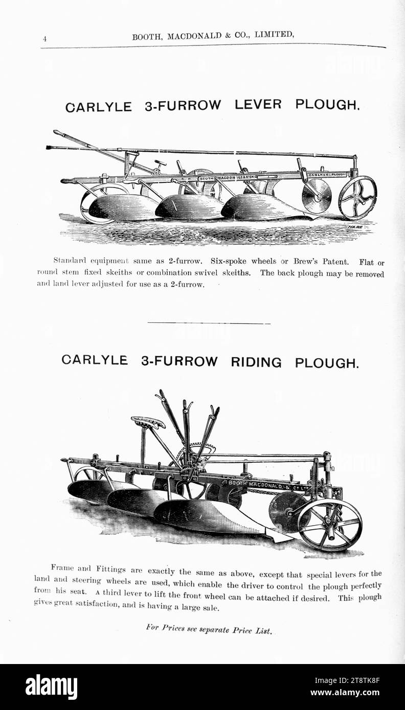 Carlyle 3 furrow lever plough hi-res stock photography and images - Alamy