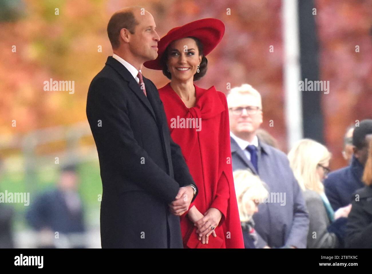 The Prince and Princess of Wales during the ceremonial welcome for ...