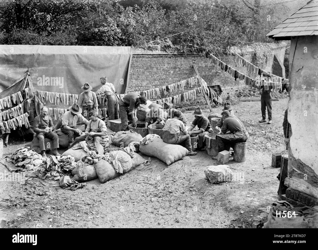 Soldiers washing socks hi-res stock photography and images - Alamy