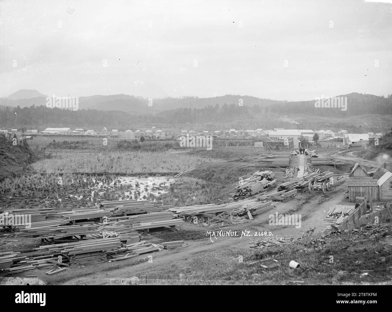 Piles of timber Black and White Stock Photos & Images - Alamy