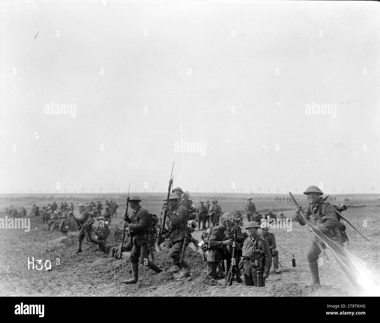New Zealand troops training for an attack on Messines, Shows fully ...