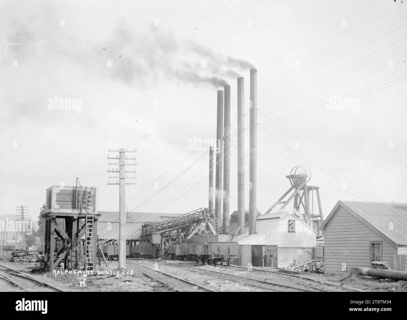 Ralph's Mine at Huntly, ca 1910s, View of the Ralph's Mine, a coal mine ...