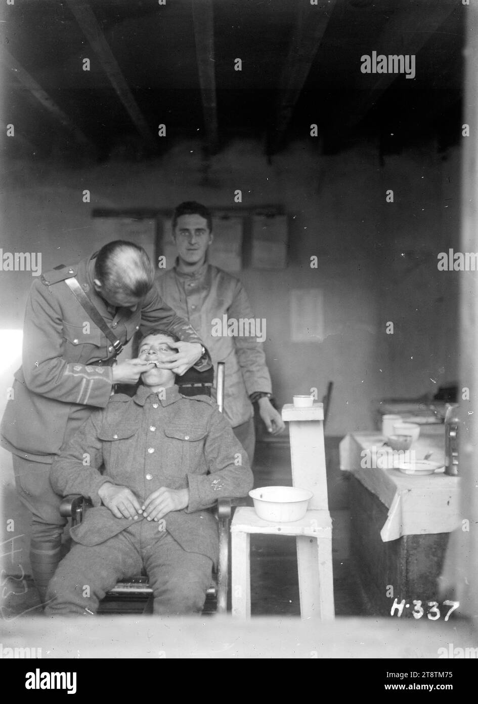 Taking a cast for fitting new dentures for a soldier during World War I ...