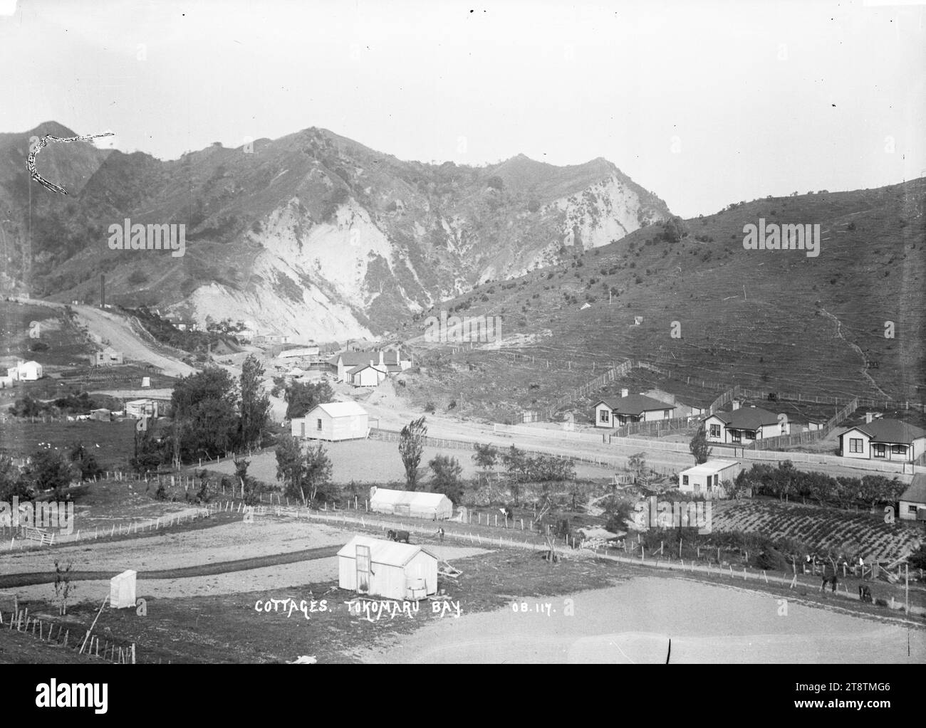 Road to Waima, Tokomaru Bay, East Coast, View looking over ploughed ...